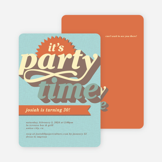 Retro Party Invitations | Paper Culture