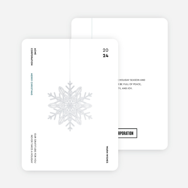 Snowflake of Gratitude Corporate Holiday Cards & Corporate Christmas ...