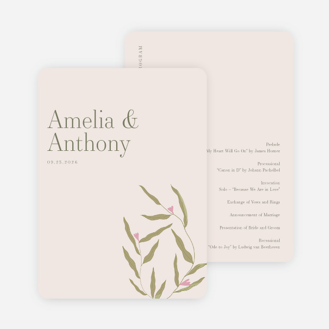 Softly Blooming Wedding Programs | Paper Culture