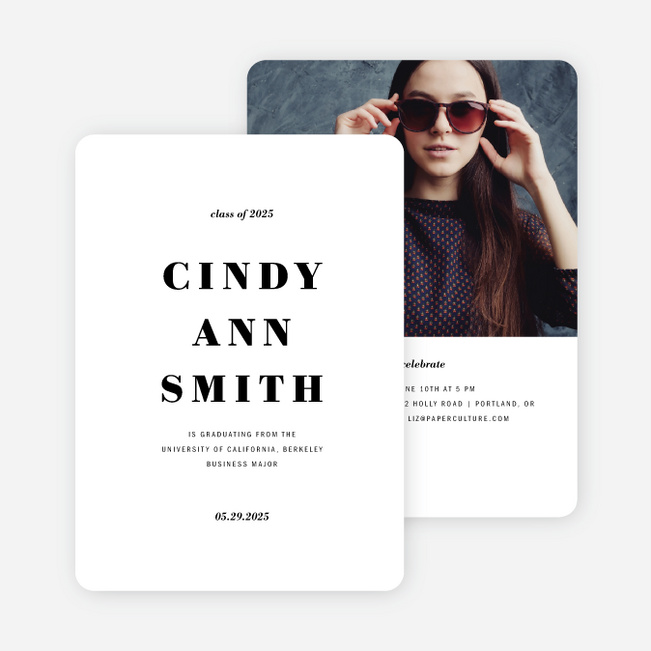 Simply Classic Graduation Invitations | Paper Culture
