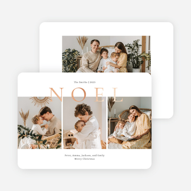 Foil Timeless Noel Multi Photo Holiday Cards | Paper Culture